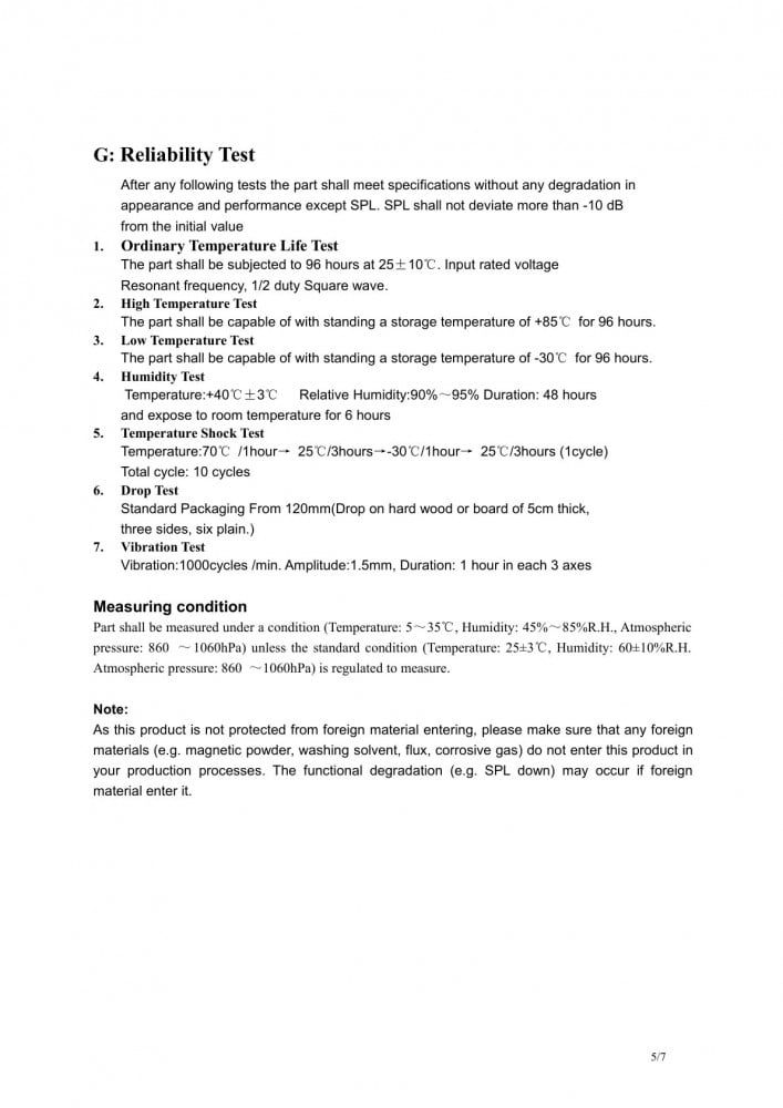 GSC5030YA-12R4000 specification page 5