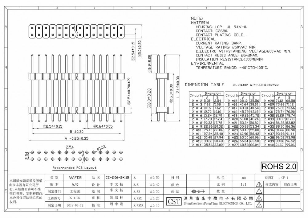 CST CS-1106-2*11B technical drawing