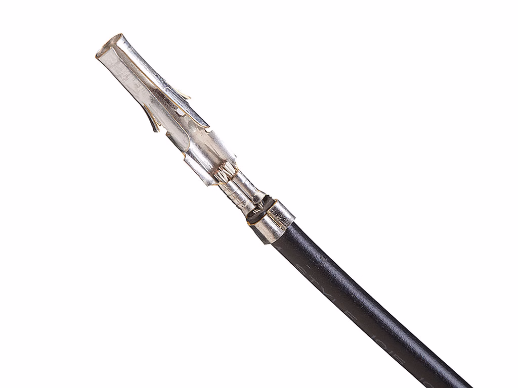 Pre-Crimped Lead Sabre Male-to-Sabre Male, Tin (Sn) Plating, 150.00mm Length, 16 AWG, Black