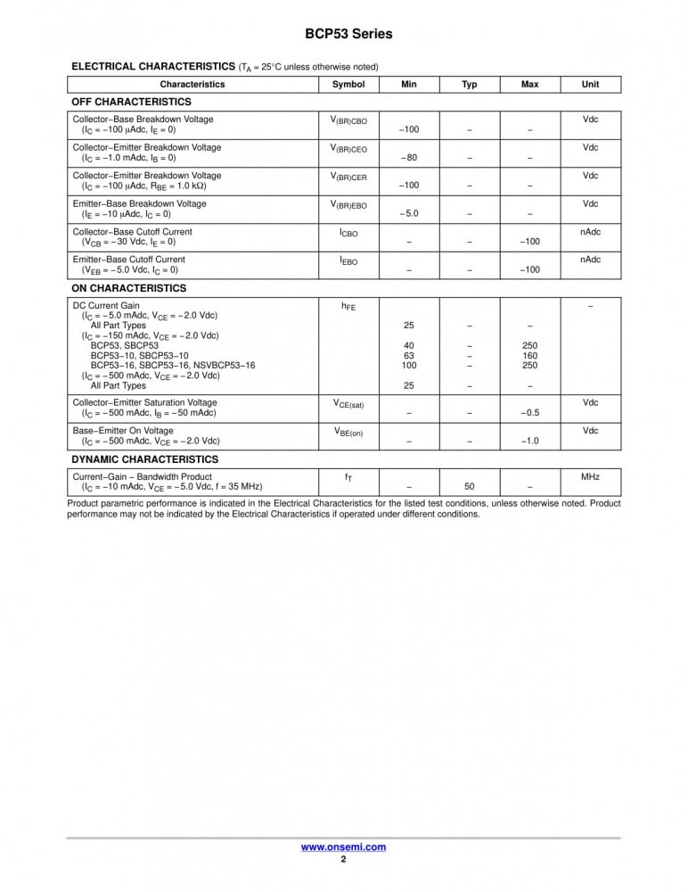 SBCP53-10T1G datasheet page 2