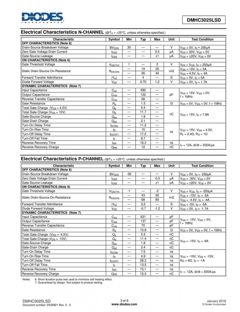 DMHC3025LSD-13 datasheet page 3