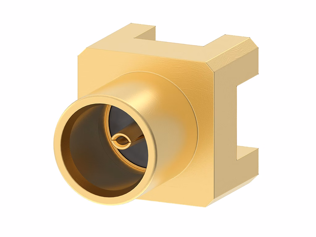 MCX Jack, Straight, PCB Receptacle, Through Hole, Brass Body, Gold (Au) Plated, 2.75mm Leg Length, Tray, 50 Ohms
