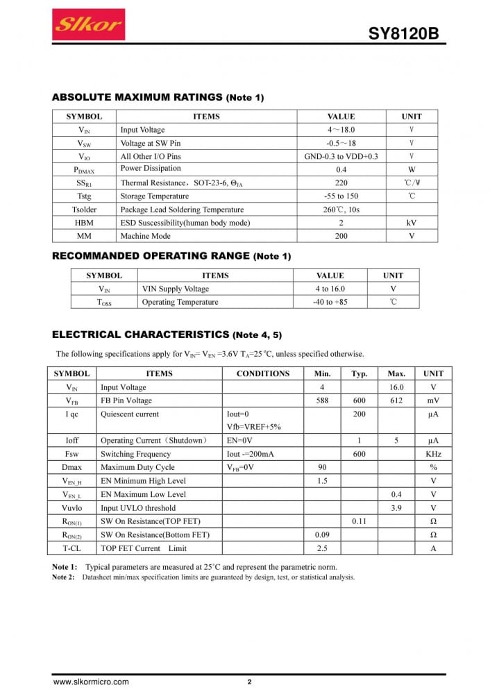 SY8120B datasheet page 2