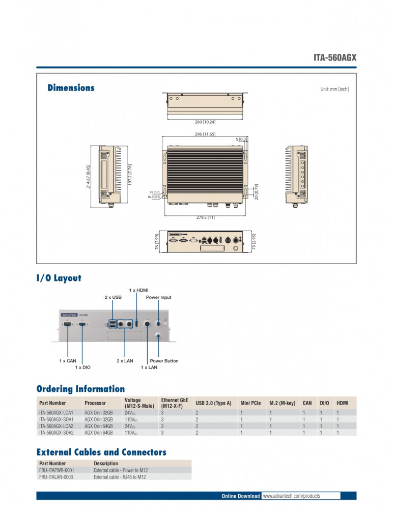 ITA-560AGX product documentation page 2