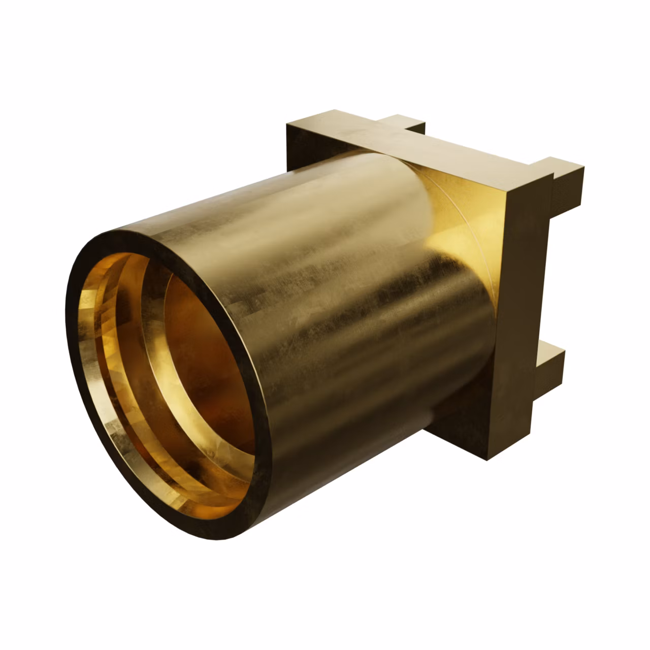 MMCX Jack, Straight, PCB Receptacle, Through Hole, Brass Body, Gold (Au) Plated, 1.00mm Leg Length, 80 Pieces Per Tray, 50 Ohms for sale