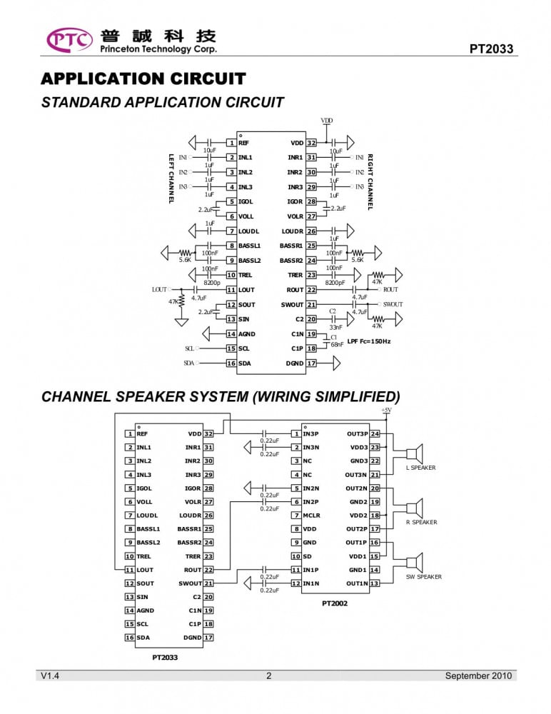 PT2033 technical document page 2