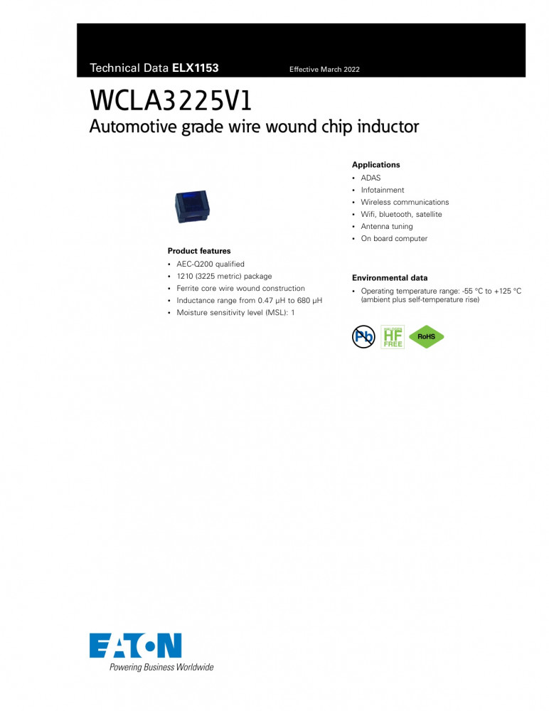 WCLA3225V1 technical document page 1