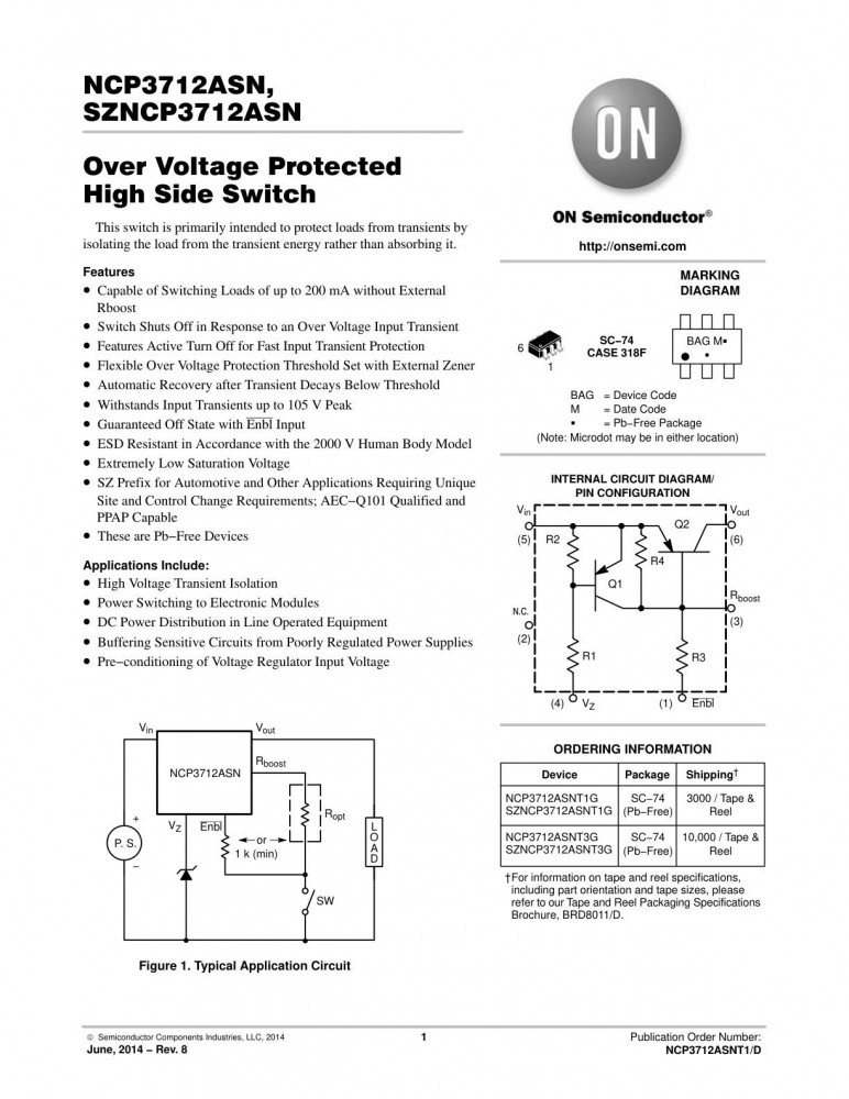 NCP3712ASN datasheet page 1