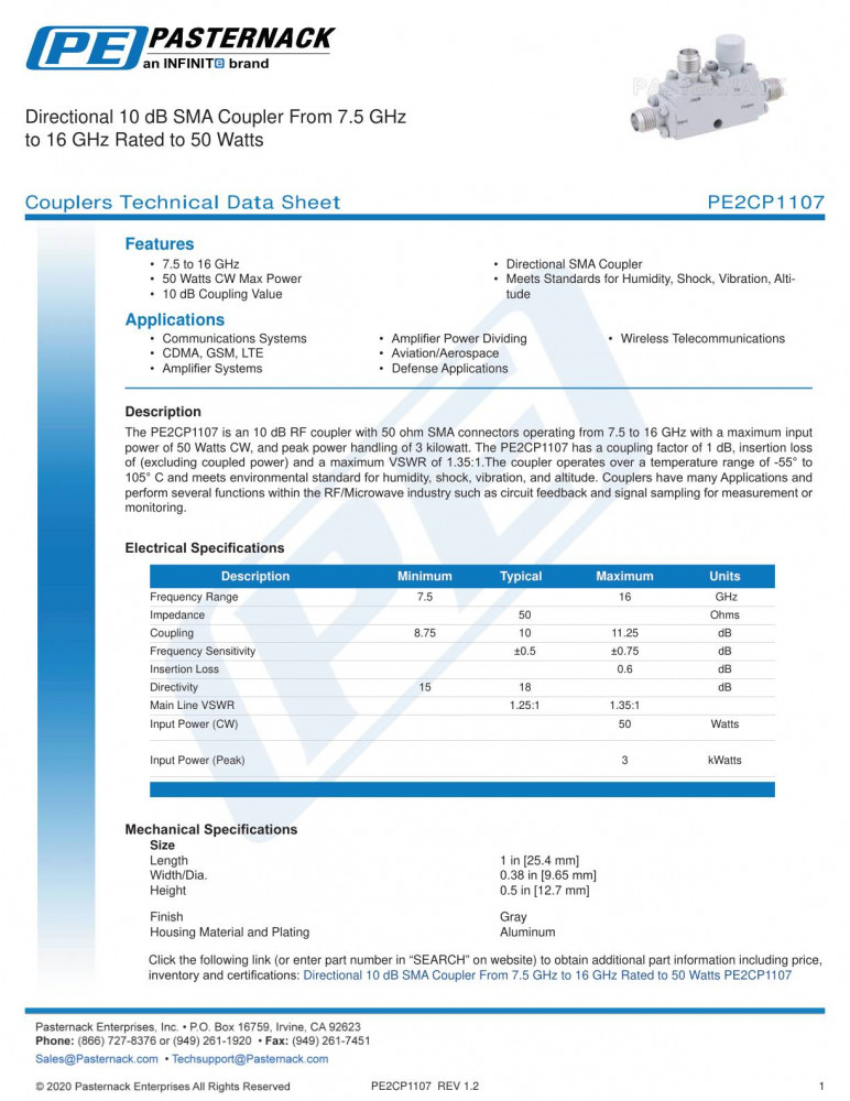 PE2CP1107 technical document page 1