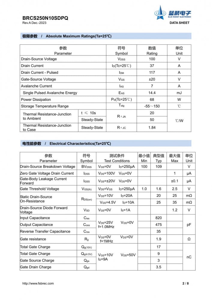 BRCS250N10SDPQ datasheet page 2