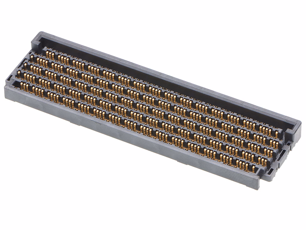 Mirror Mezz Hermaphroditic Connector, 2.50mm Connector Height, BGA-Attach Mounting, 15 Pair, 11 Row, 688 Circuits, 0.76µm Gold (Au) Plating, without Pegs for sale