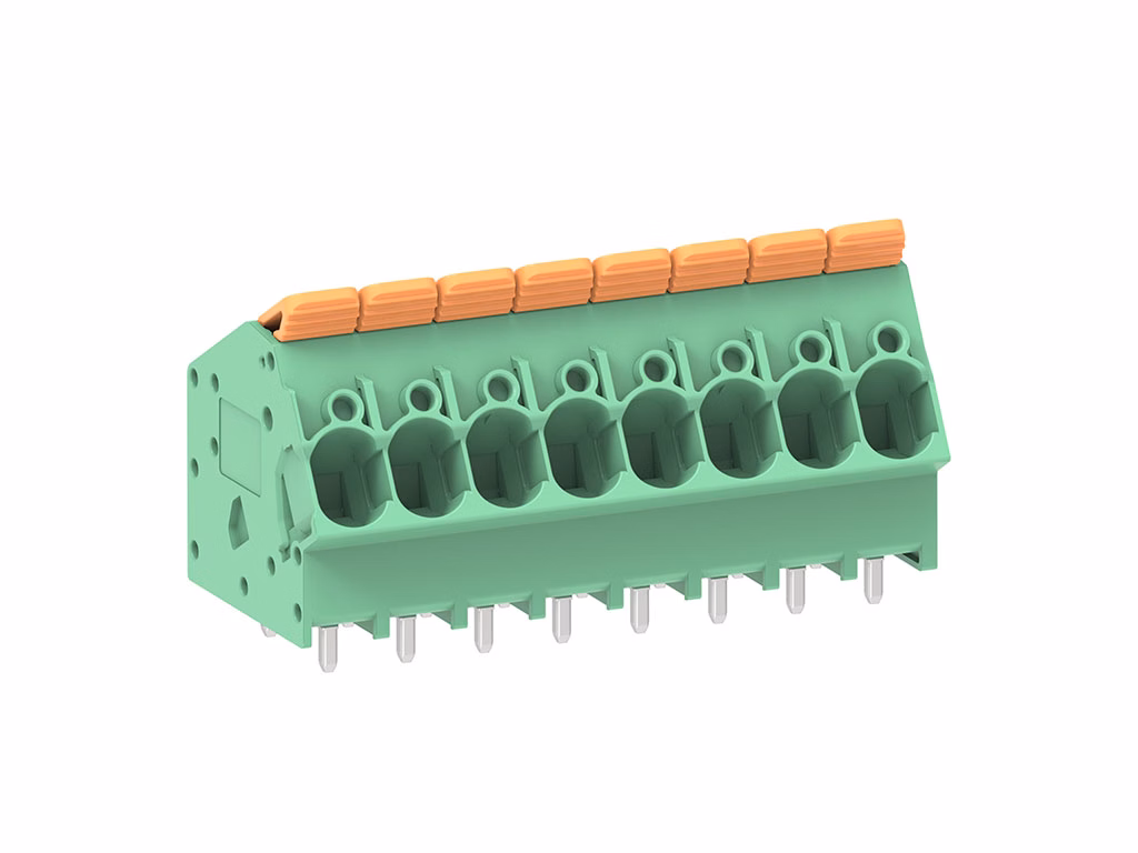 7.50mm Pitch Lever Activated Fixed Mount PCB Terminal Block, 35° Wire Entry, Bussed Terminals, 8 Circuits for sale