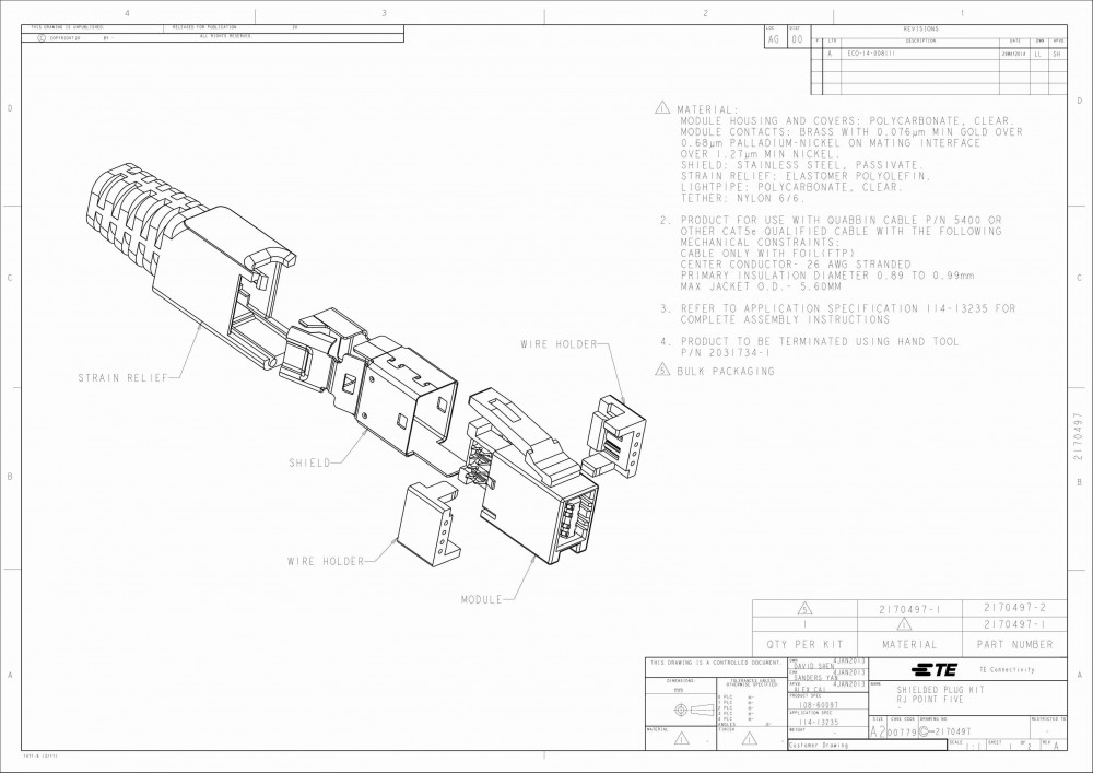 TE Connectivity 2170497-1 drawing page 1