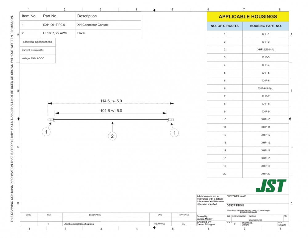JST ASXHSXH22K102 technical document preview