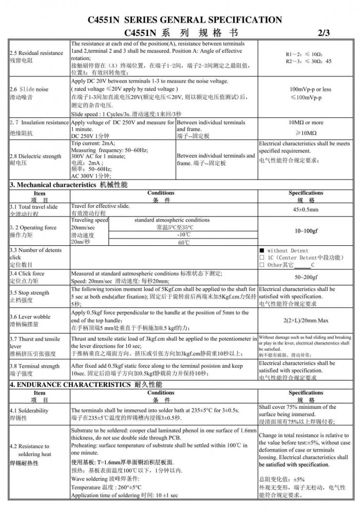 C4551N specification page 2