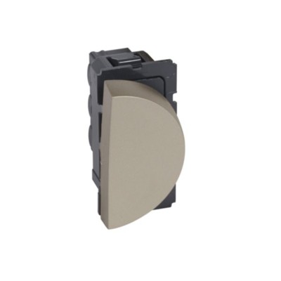 Arteor - 1-way switch 10AX 250V~ - 1 right module round rocker - Glossy thermoplastic IP40 - Champagne titanium finish for sale