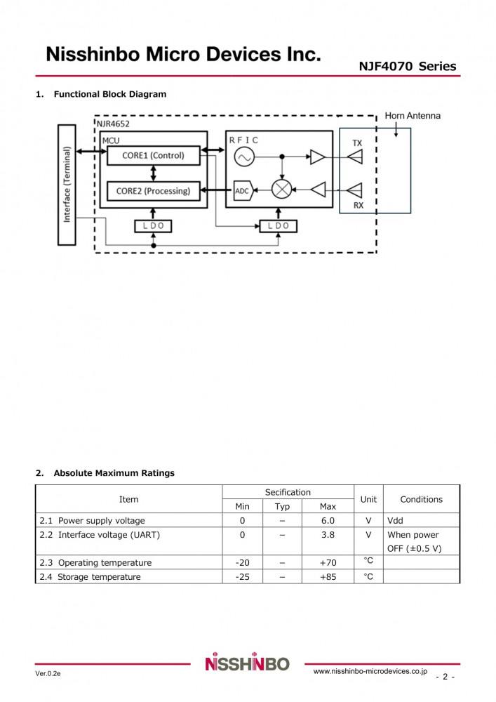 NJF4070 datasheet page 2