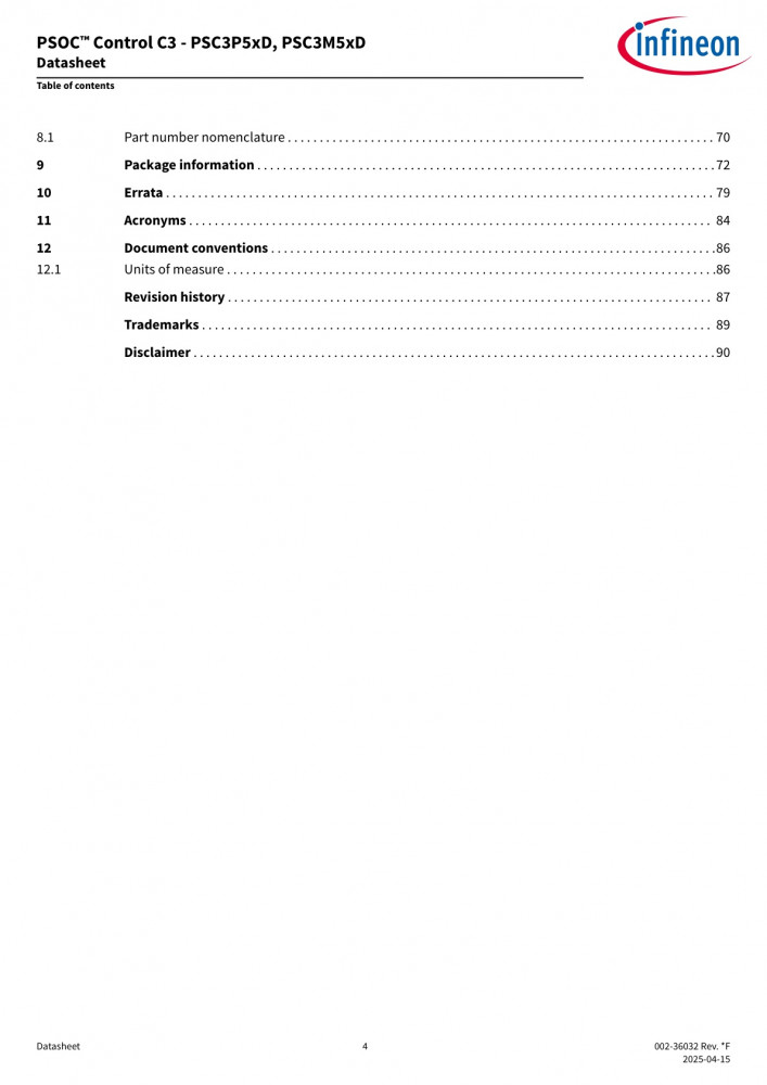 Infineon PSC3M5FDS2ACQ1XQLA1 document page 4