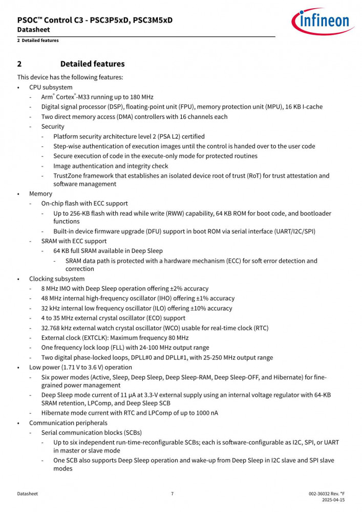 Infineon PSC3M5FDS2ACQ1XQLA1 document page 7