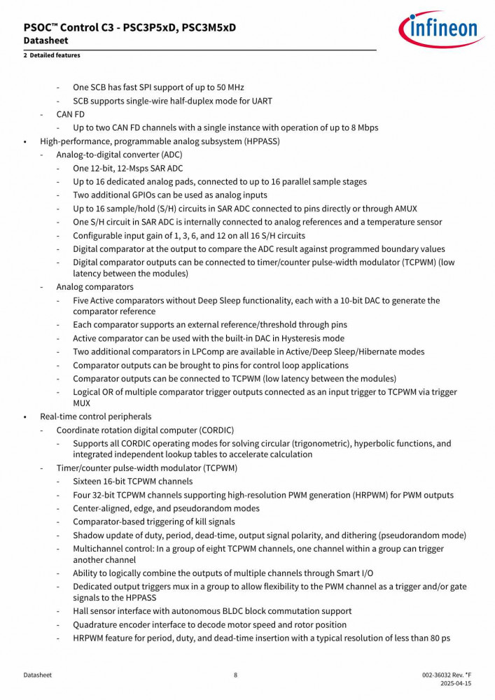 Infineon PSC3M5FDS2ACQ1XQLA1 document page 8