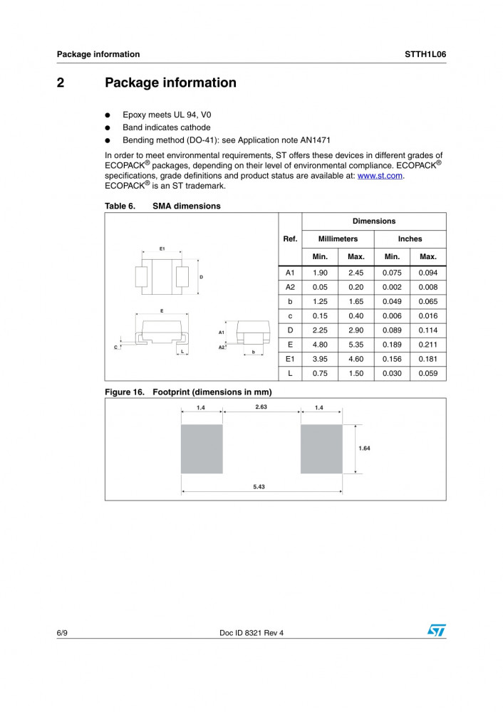 STTH1L06 technical document page 6