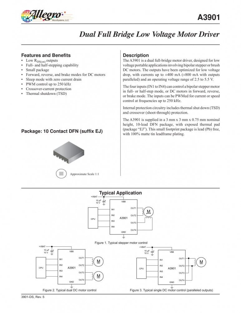 A3901 datasheet page 1