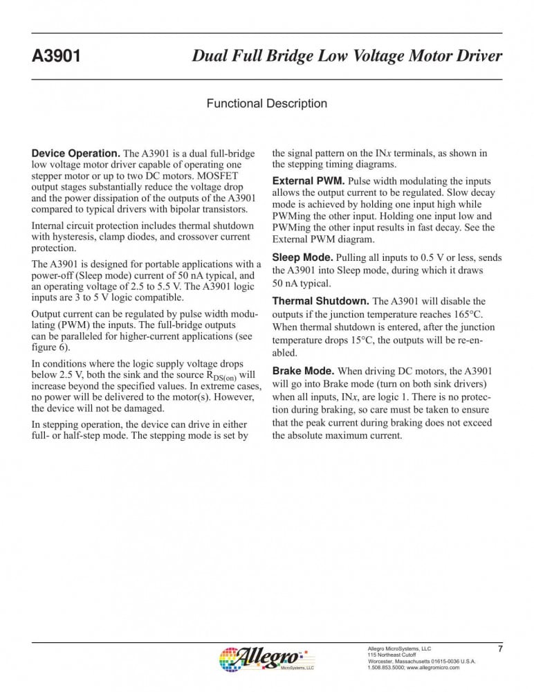 A3901 datasheet page 7