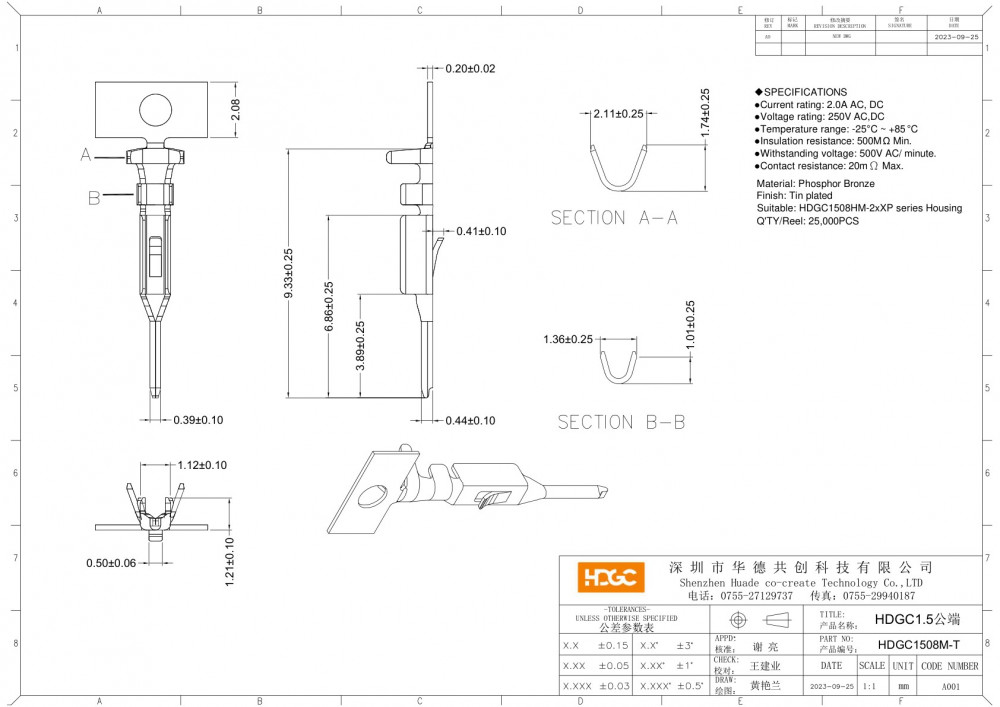 HDGC connector technical document page 2