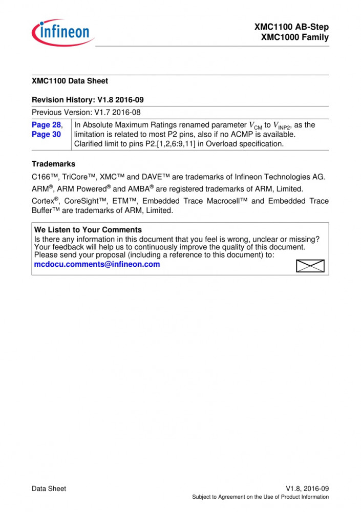 XMC1100 datasheet page 4