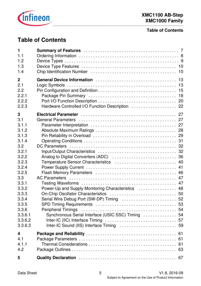 XMC1100 datasheet page 5