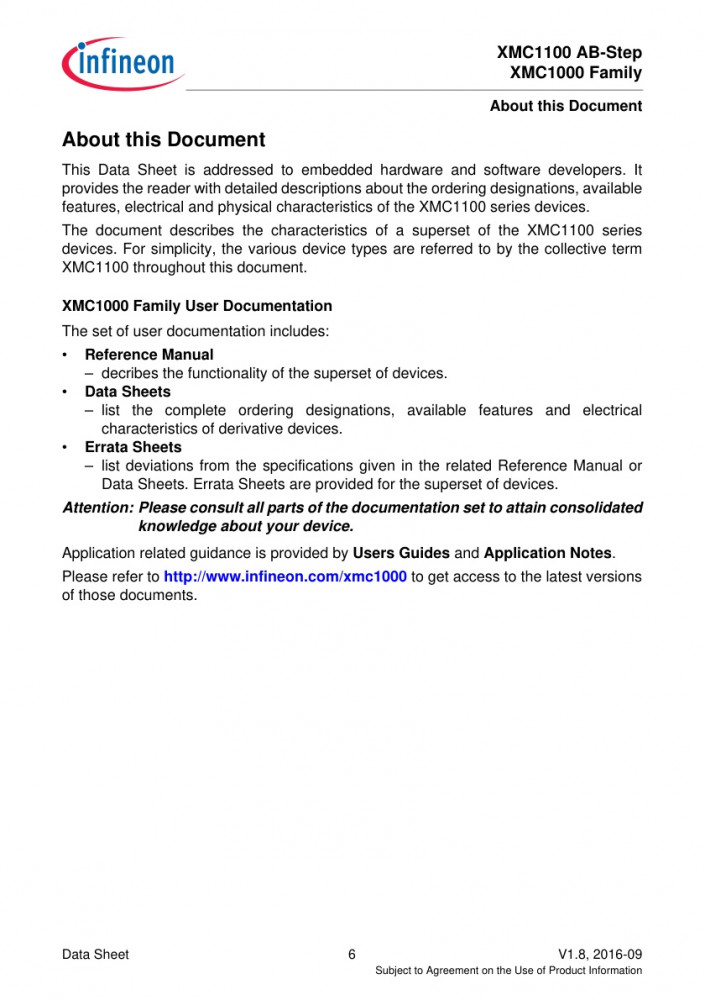 XMC1100 datasheet page 6