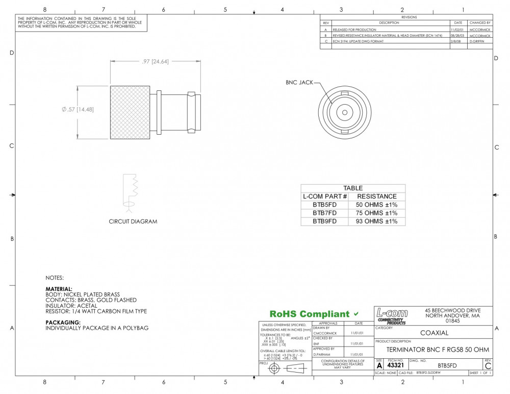 L-com BTB7FD technical drawing preview