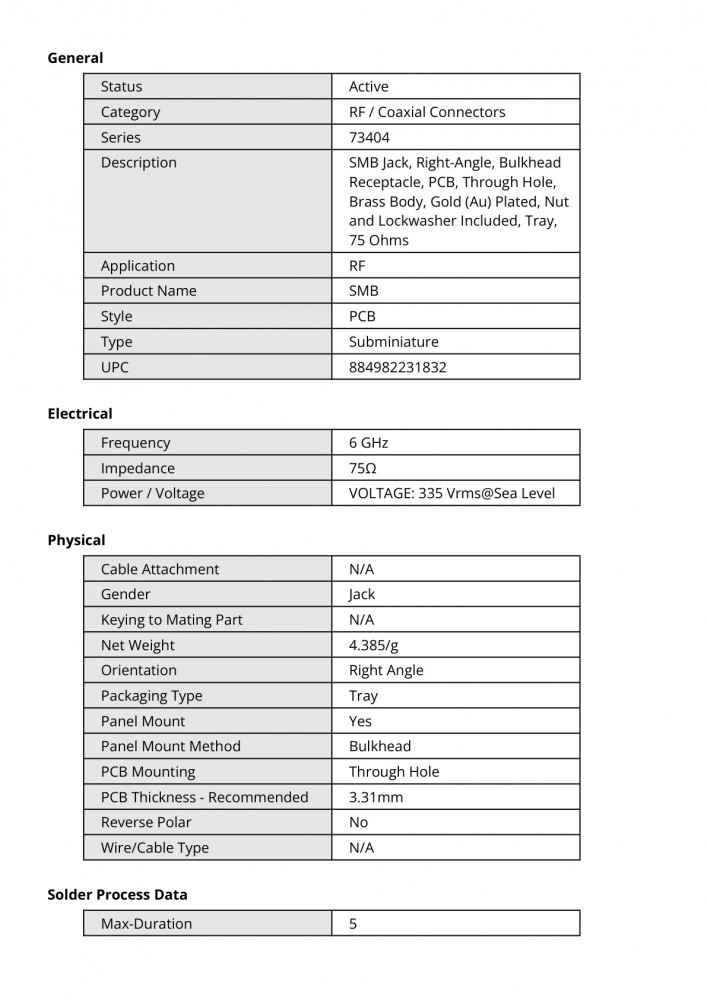 MOLEX 734041770 technical document page 2