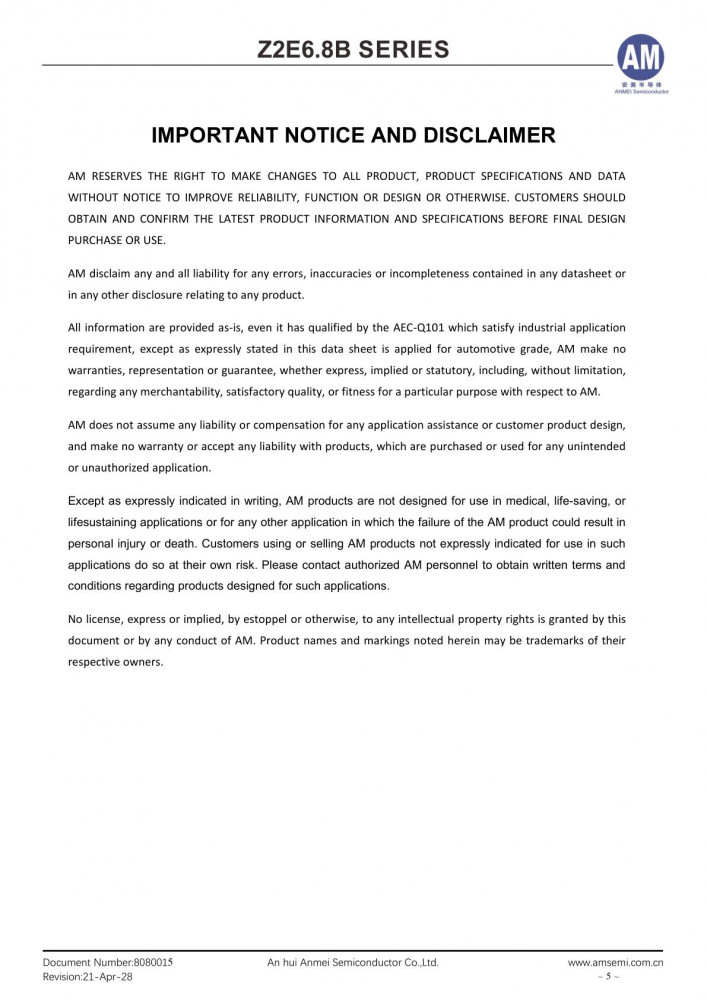 amsem Z2E series datasheet page 5
