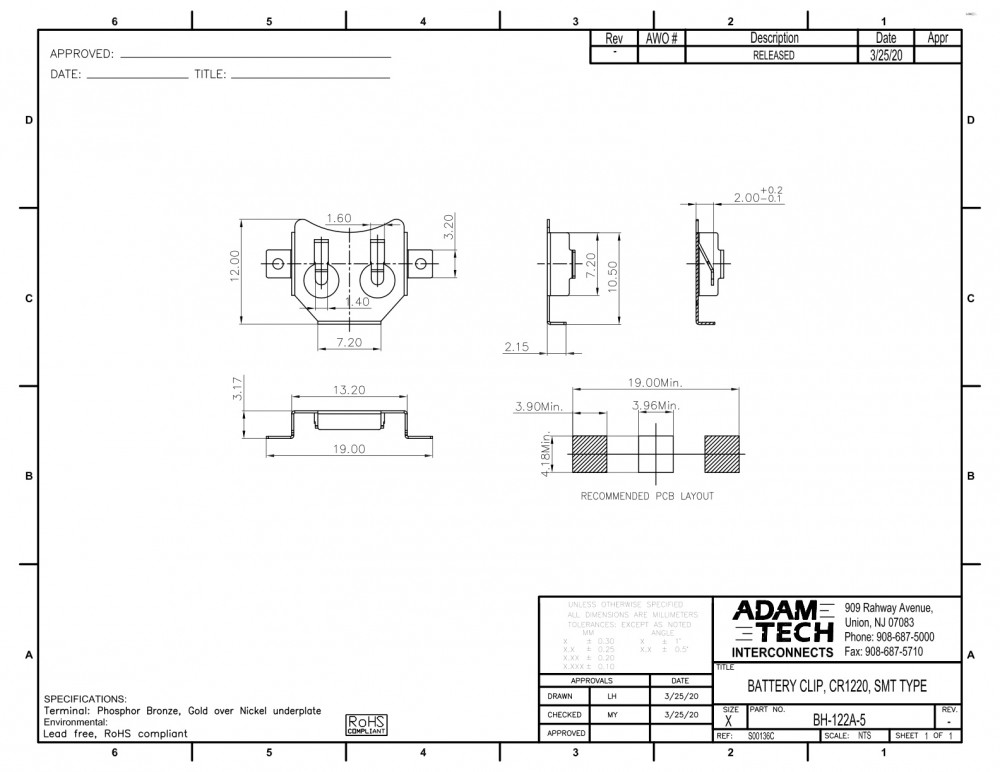ADAM TECH BH-122A-5 technical document preview