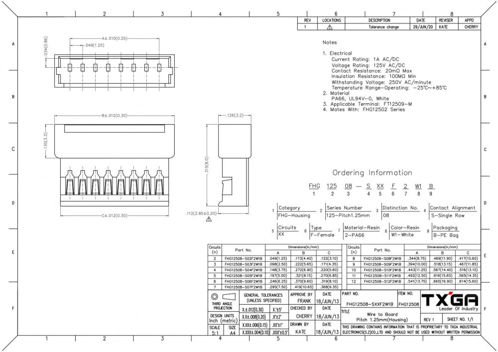 FHG12508-S08F2W1B technical document preview