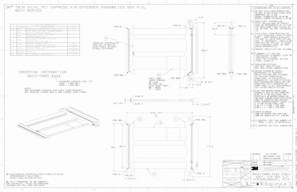 3M 8KCH-0965-0250 assembly drawing