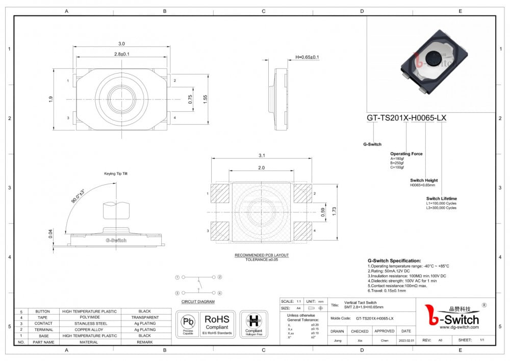 GT-TS201A-H0065-L1 technical document preview