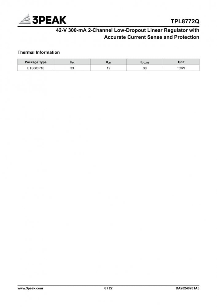 TPL8772Q datasheet page 6