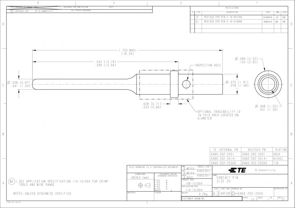 TE Connectivity 0460-202-20141 technical drawing page