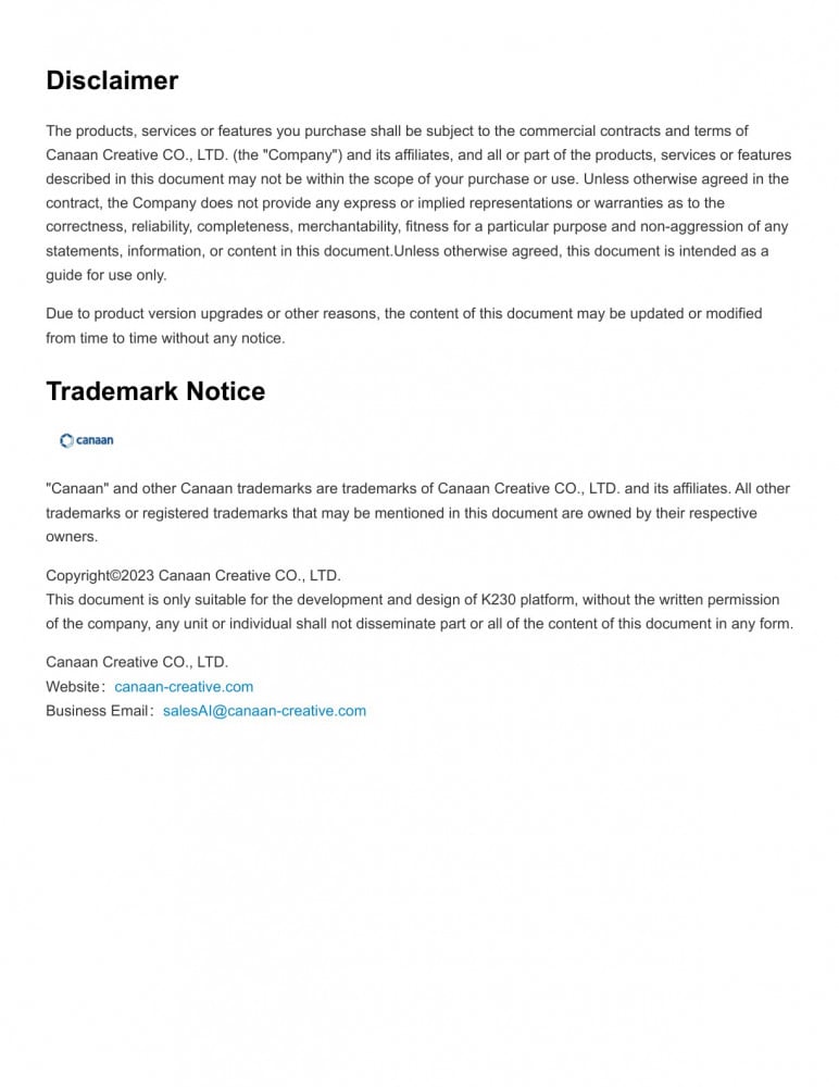 K230 datasheet page 2