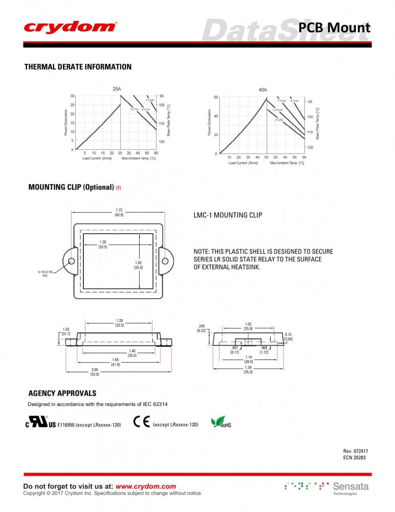 Sensata LR600240D25 datasheet page 3