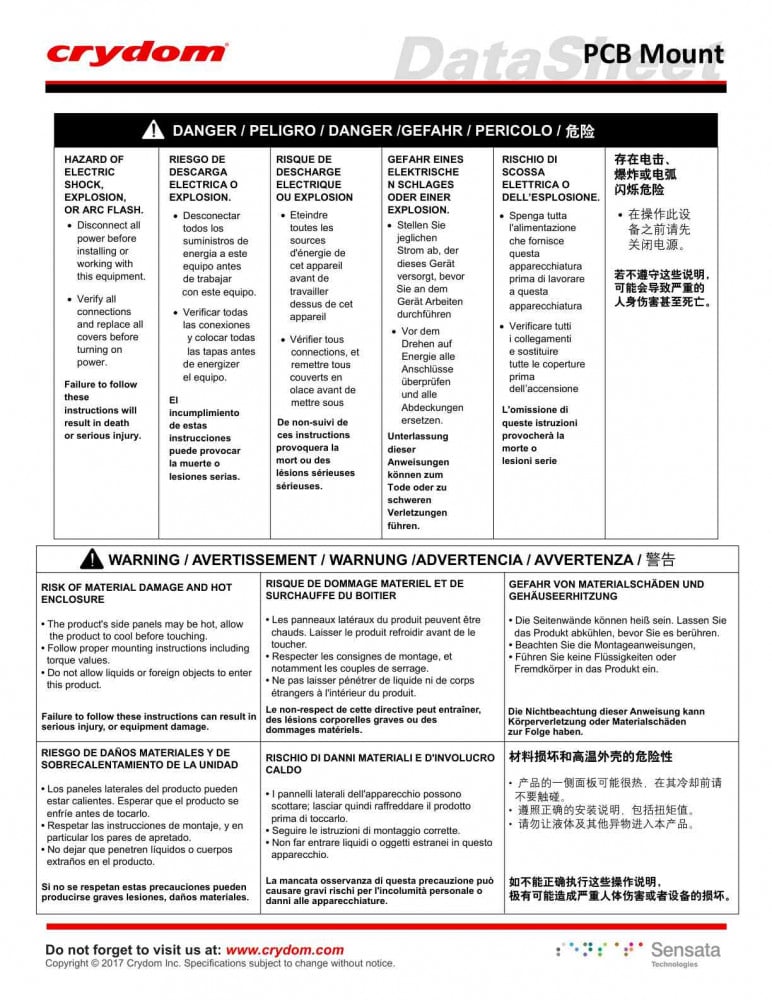 Sensata LR600240D25 datasheet page 4