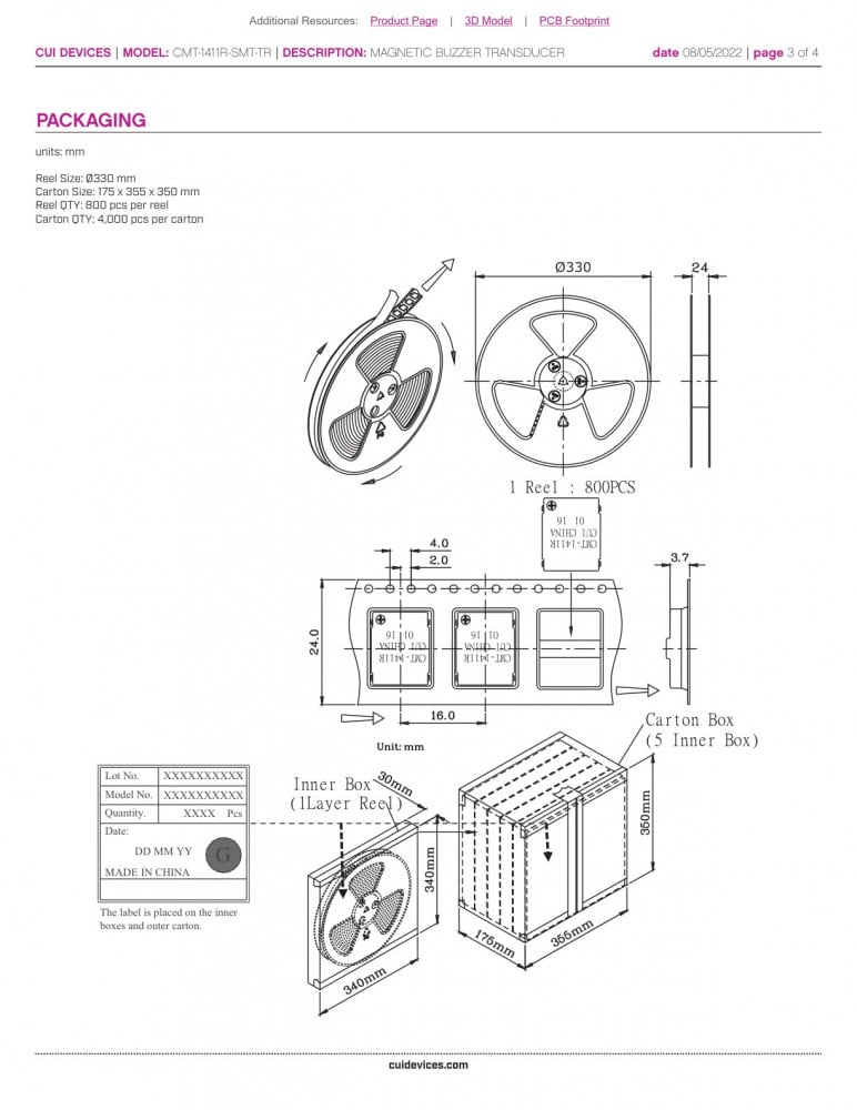 CMT-1411R-SMT-TR datasheet page 3