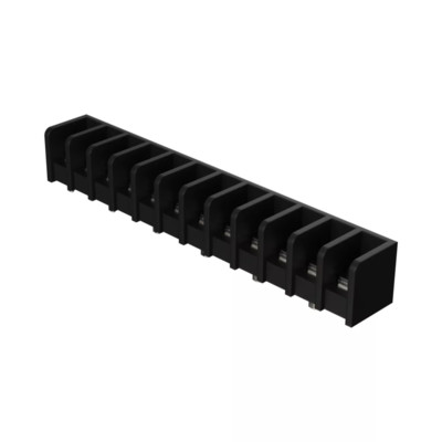 12.70mm Pitch, Single Row, Tri-Barrier Terminal Strip, without Mounting Ends, Black, Steel Screws, 12 Circuits for sale