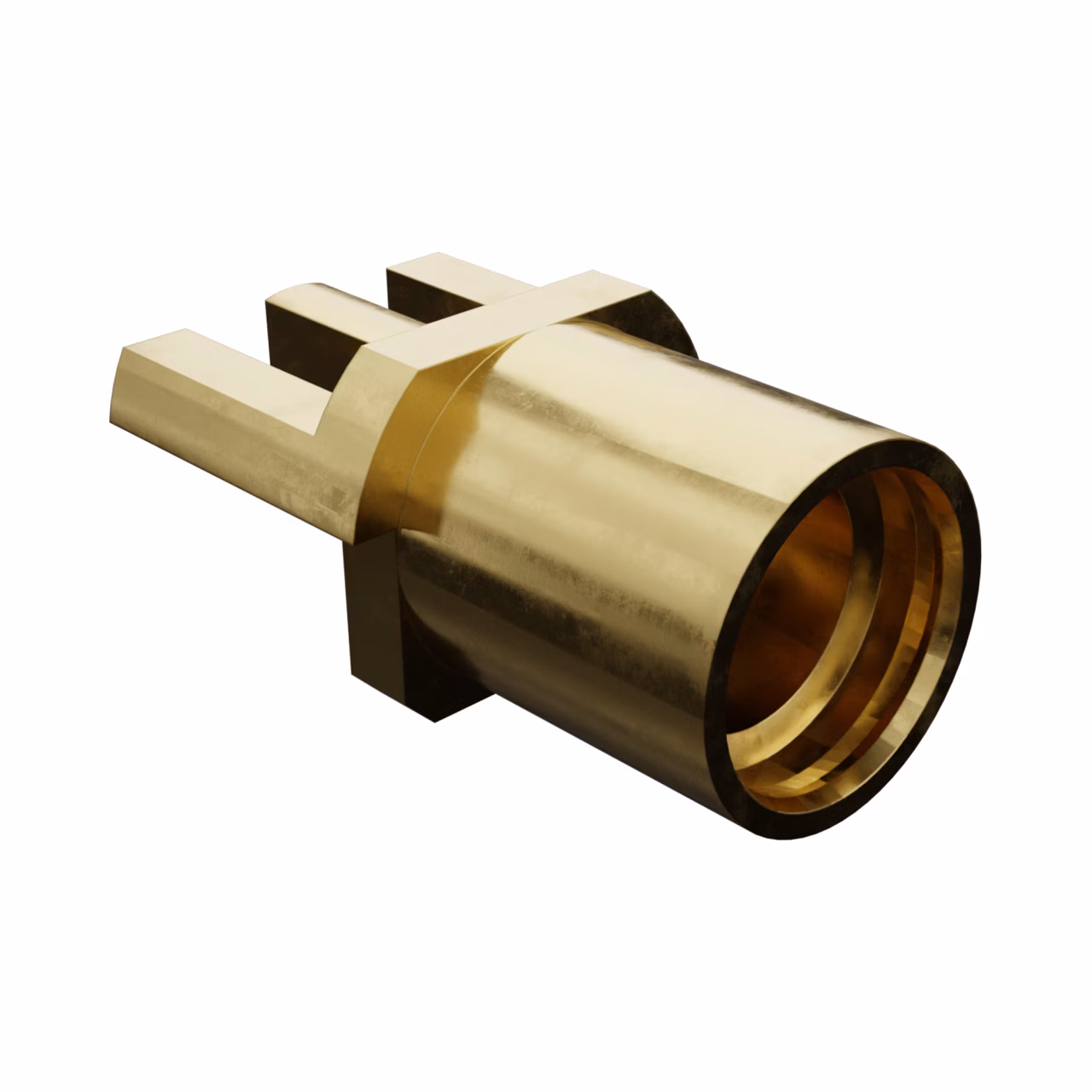 MMCX Jack, Reverse Polarity, Straight, PCB Receptacle, Edge Mount, Brass Body, Gold (Au) Plating, One Piece Per Bag, 50 Ohms for sale