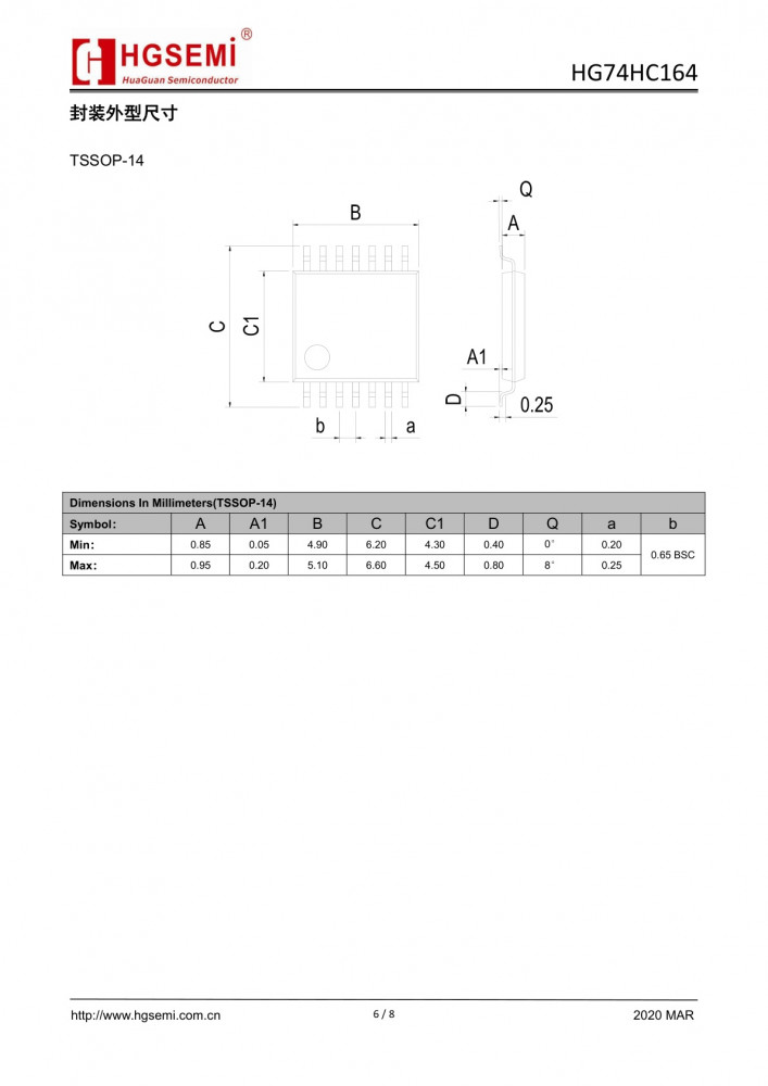HG74HC164MT/TR datasheet page 6