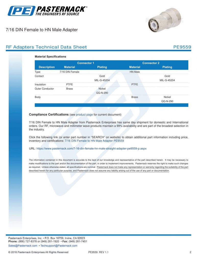 PE9559 technical document page 2
