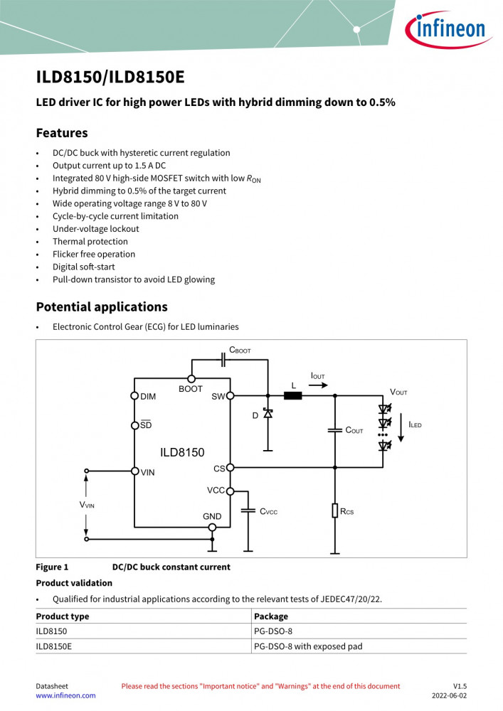 Infineon ILD8150E document page 1