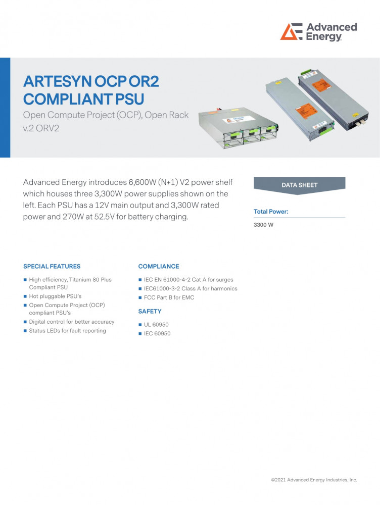 ORV2 PSU product document page 1